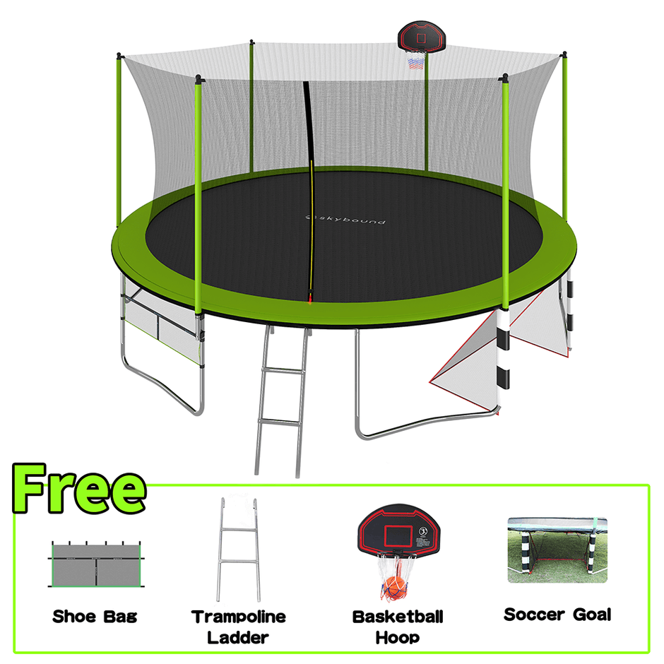 SkySoar 16ft Trampoline with soccer goal